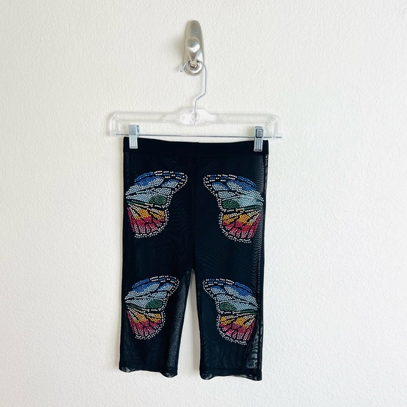 Dolls Kill | Shorts | Club Exx Butterfly Matrix Black Sheer Rhinestone ...